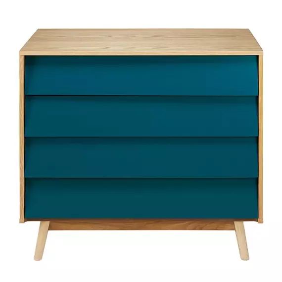 Commode vintage 4 tiroirs bleu pétrole Maisons du Monde - Mr Scandinave