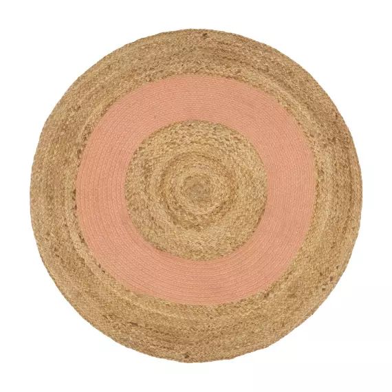Tapis rond en jute et coloré terracotta Ø 90 cm Home Maison - Mr Scandinave