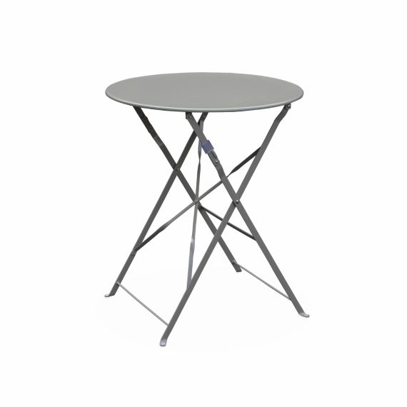 Table de jardin bistrot pliable ronde gris taupe Alice's Garden - Mr ...