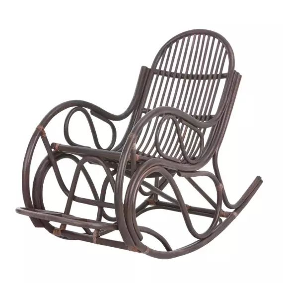 Rocking chair en rotin vintage marron Rotin Design - Mr Scandinave